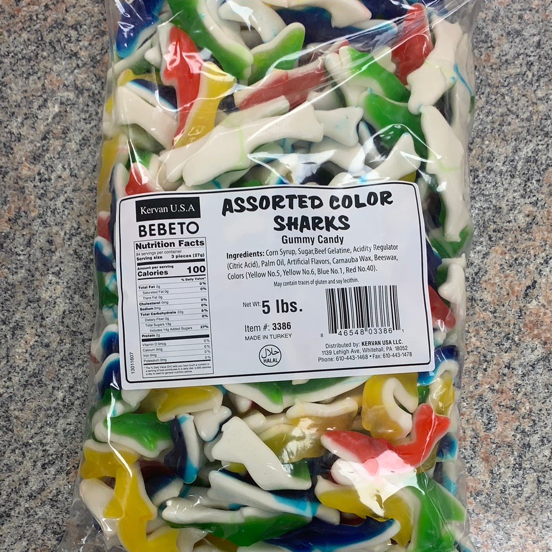 GUMMI SHARKS ASSORTED COLORS – The Penny Candy Store